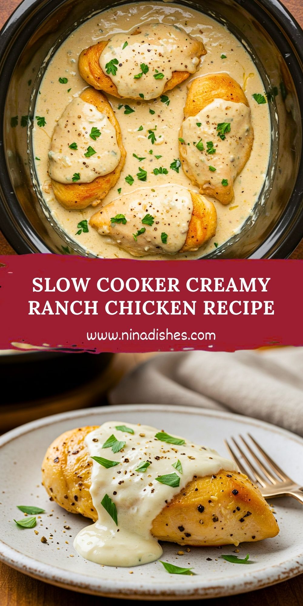 Slow Cooker Creamy Ranch Chicken