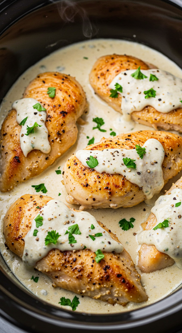 Slow Cooker Creamy Ranch Chicken