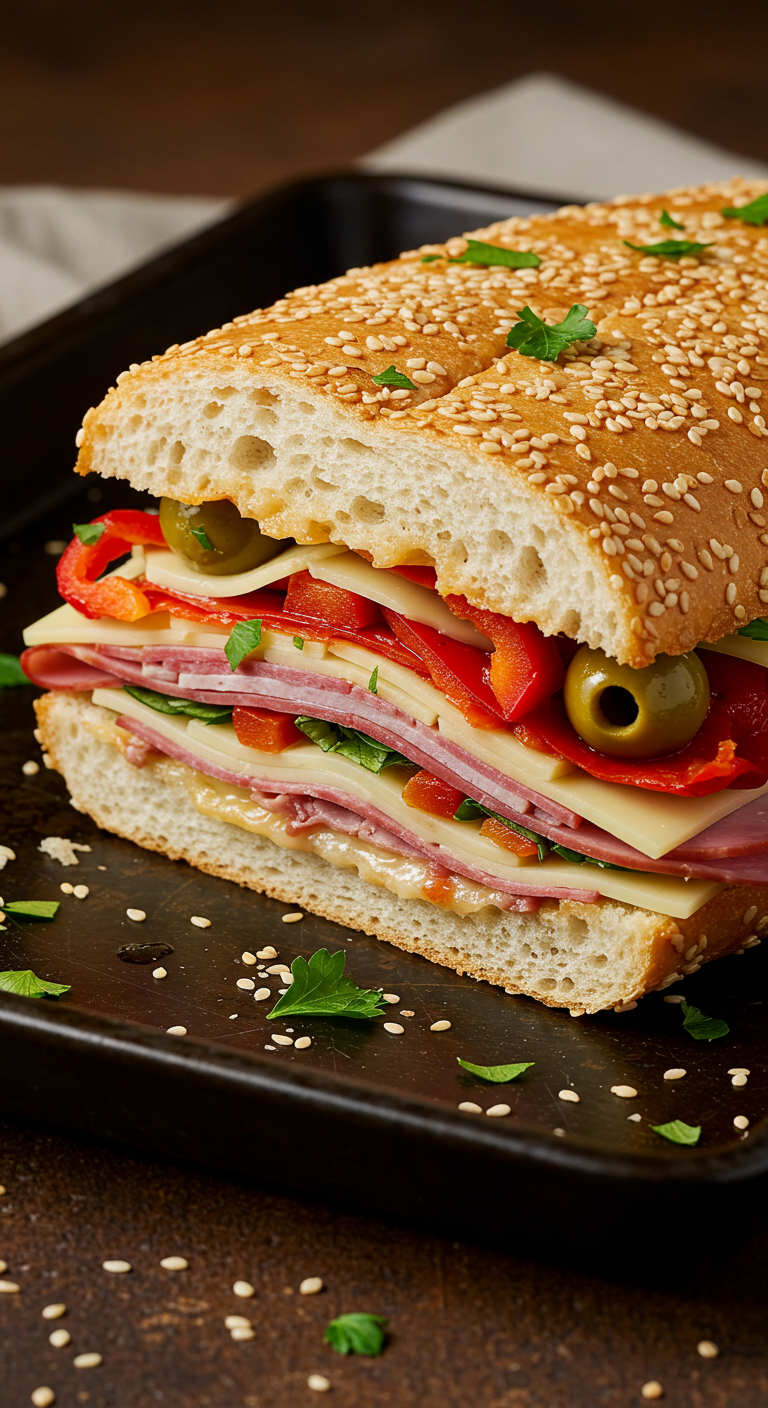 Classic Italian Muffuletta Sandwich