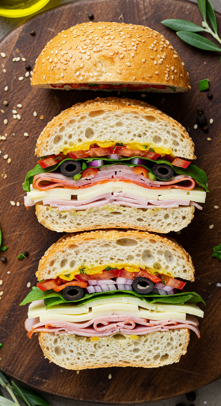 Classic Italian Muffuletta Sandwich