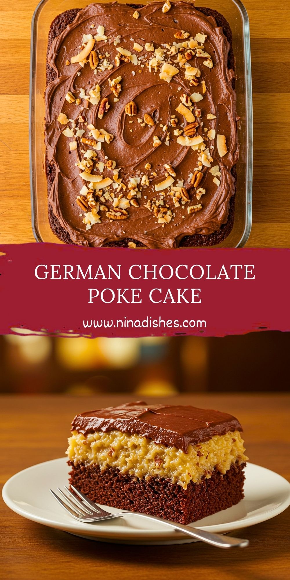 German Chocolate Poke Cake