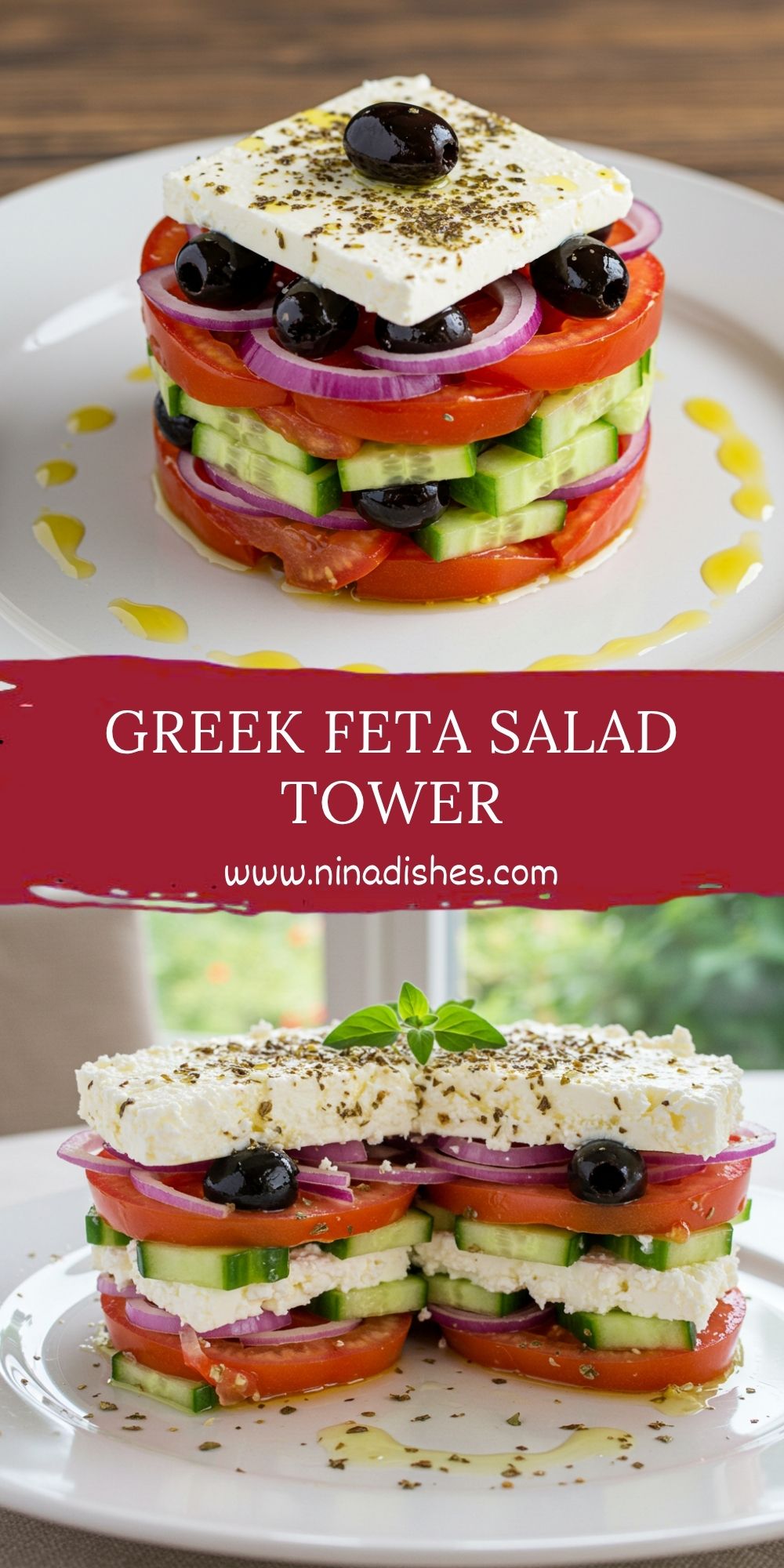 Greek Feta Salad Tower