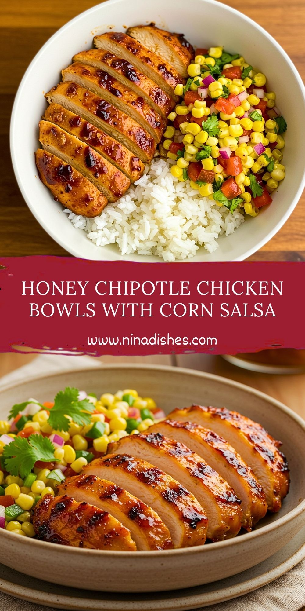 Honey Chipotle Chicken Bowls with Corn Salsa