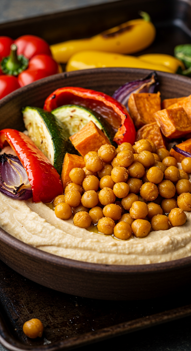 Roasted Veggie and Hummus Bowl