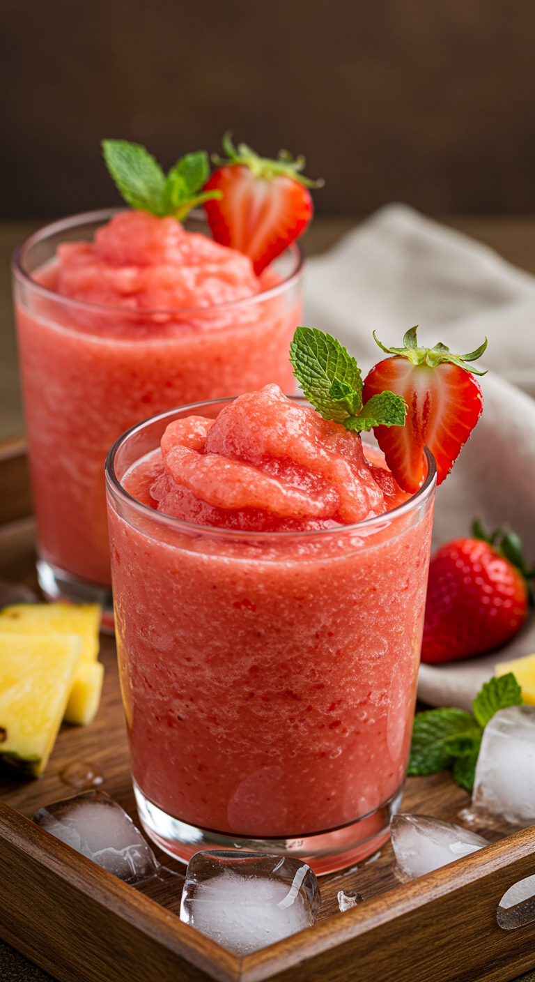 Pineapple Strawberry Slushie
