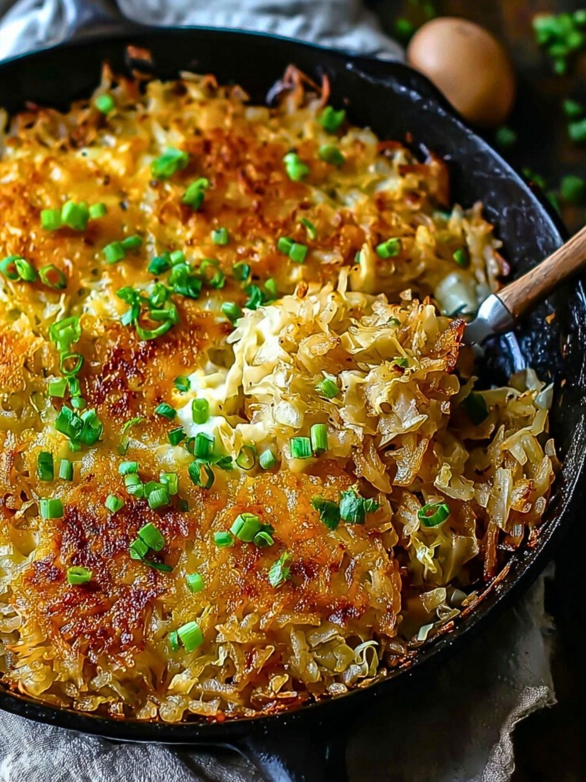 Irish Cheddar & Cabbage Hash Brown Skillet