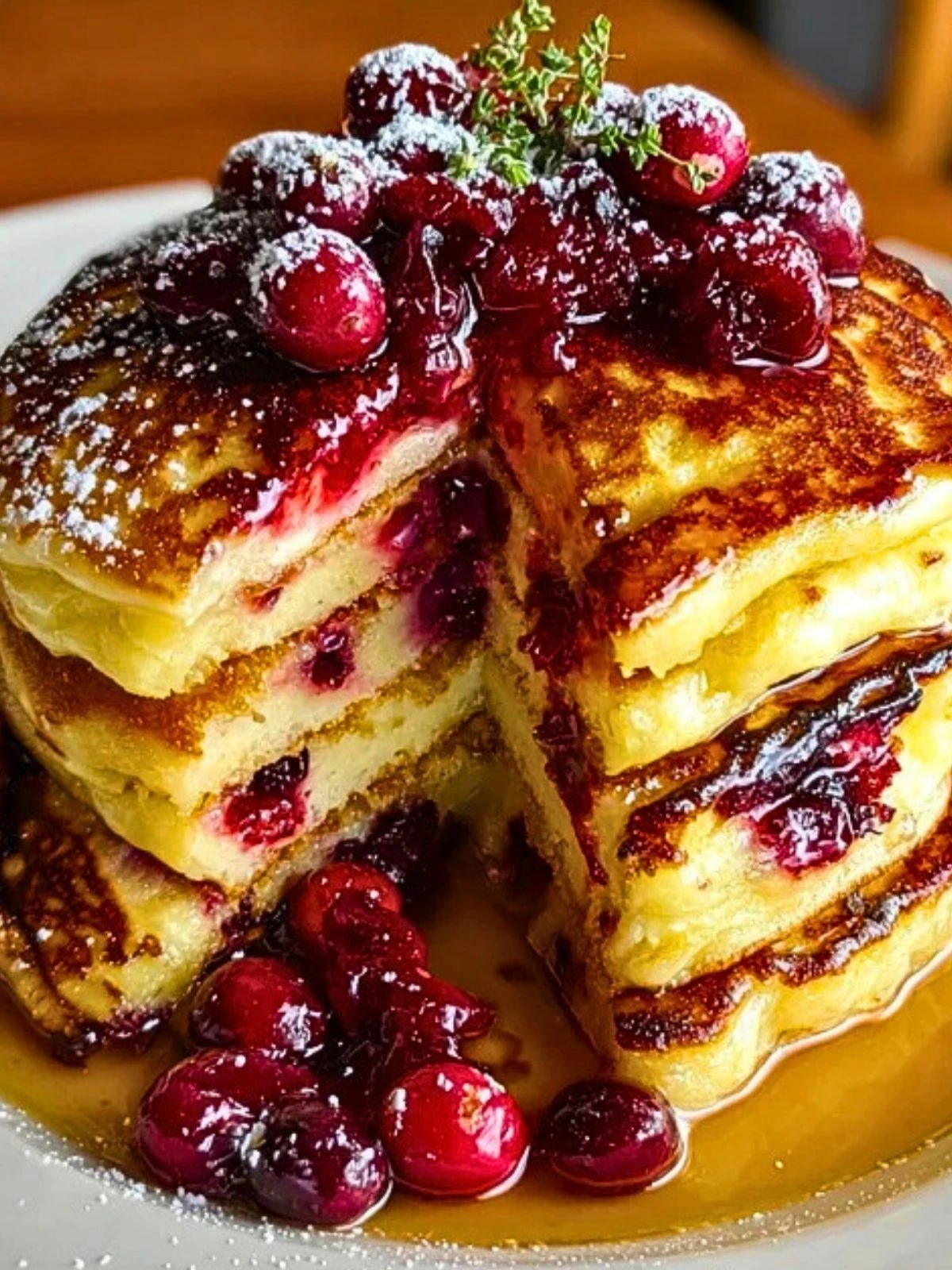 Cranberry Orange Ricotta Pancakes