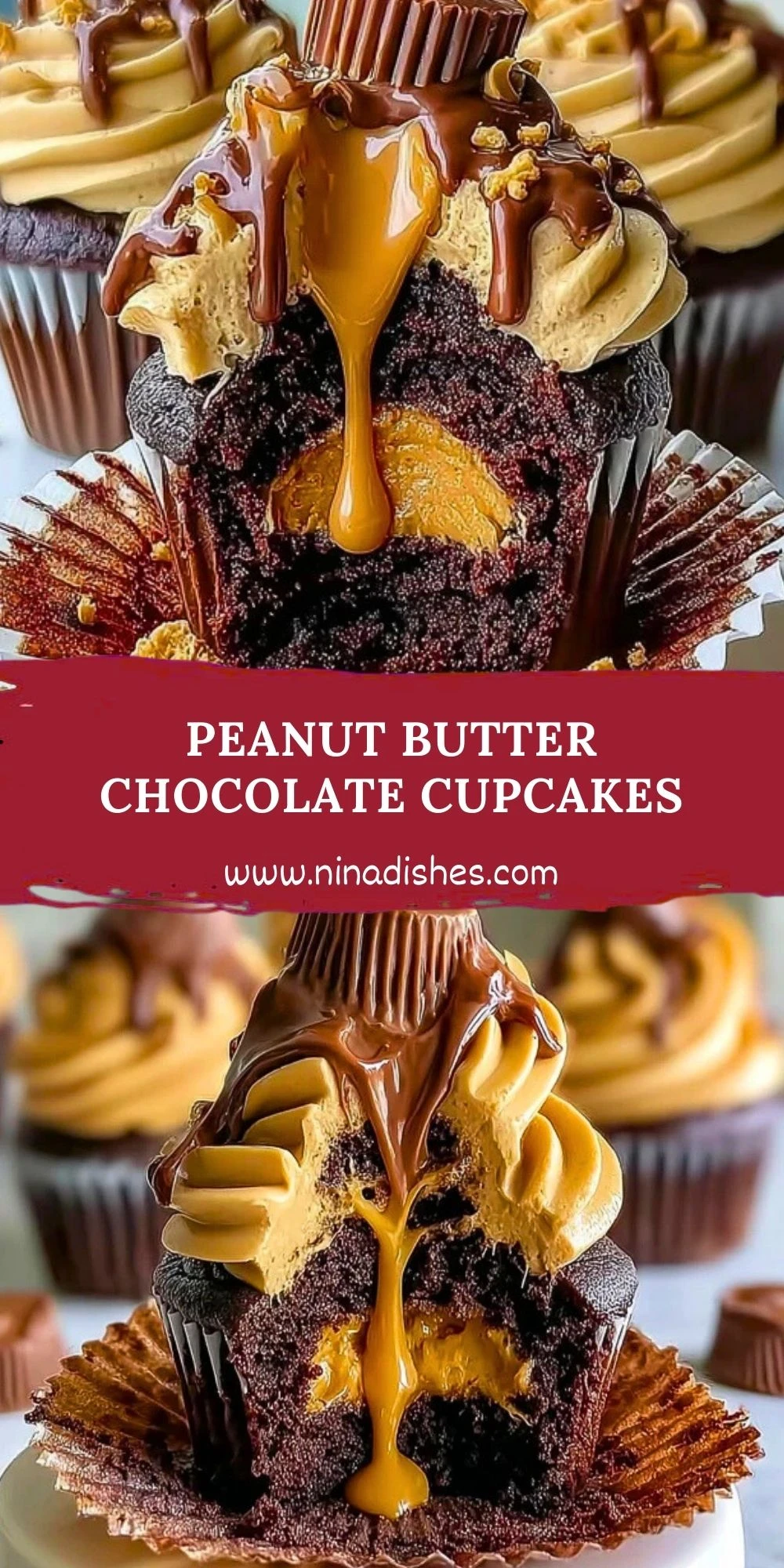 Peanut Butter Chocolate Cupcakes
