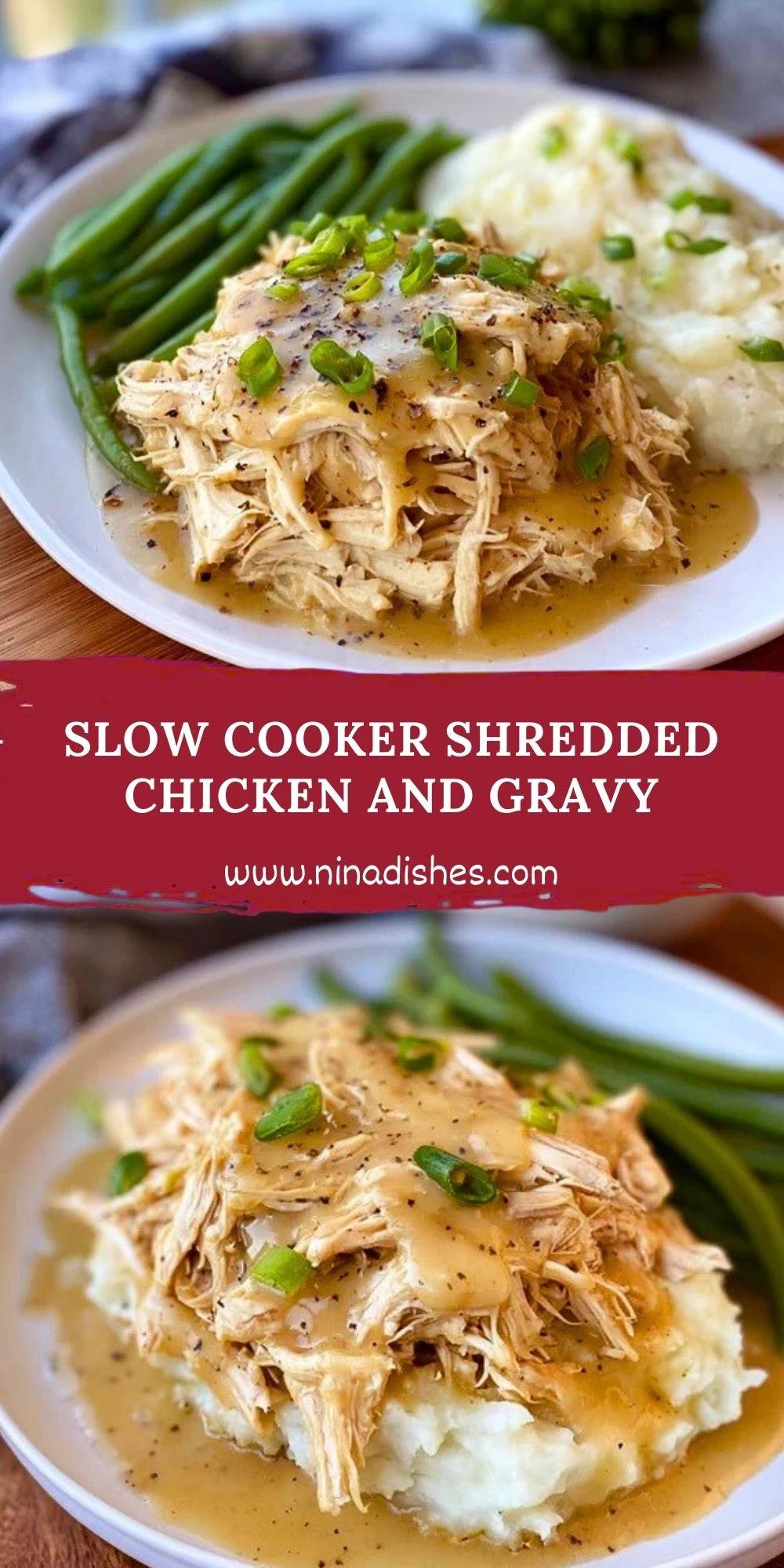 Slow Cooker Shredded Chicken and Gravy