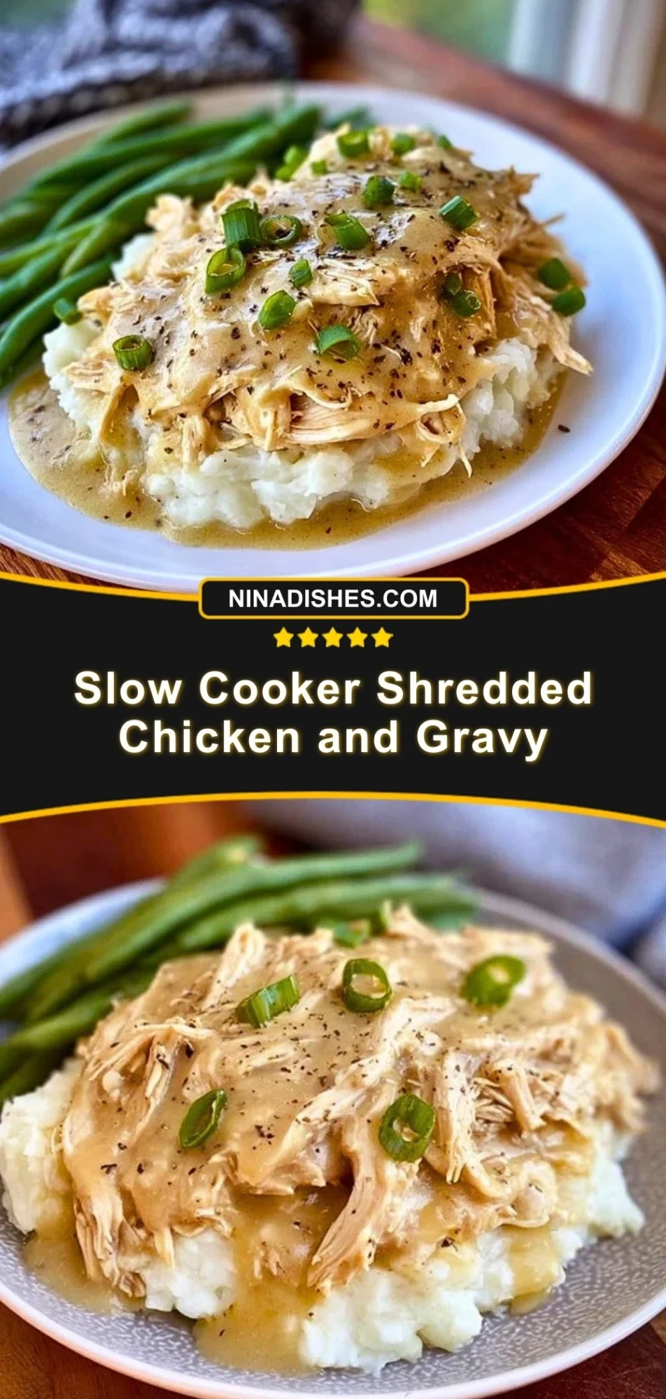 Slow Cooker Shredded Chicken and Gravy
